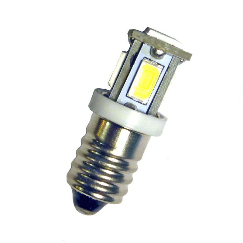 Ampoule E(P)10 6 leds blanches 6 volts - Led-effect