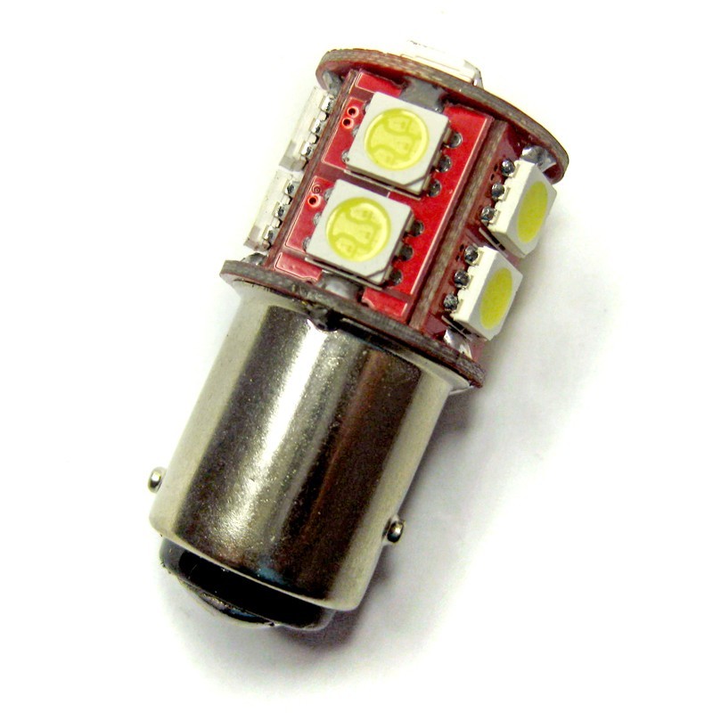 Ampoule P21/5W BAY15D 13 leds blanches 6 volts - Led-effect